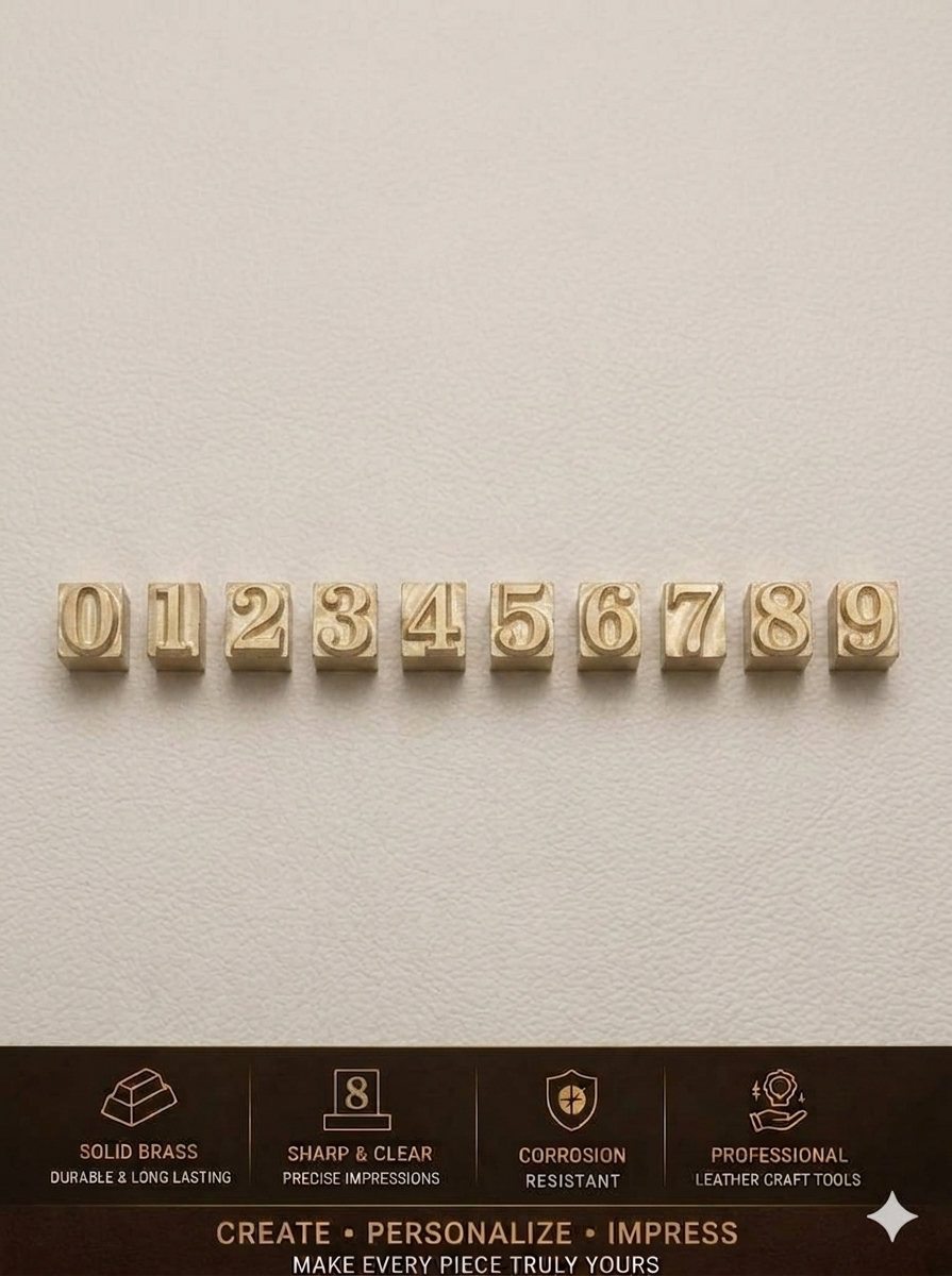 BreCraft™ Premium (8mm) Brass Alphabet & Number Stamp Set - Breeze tools